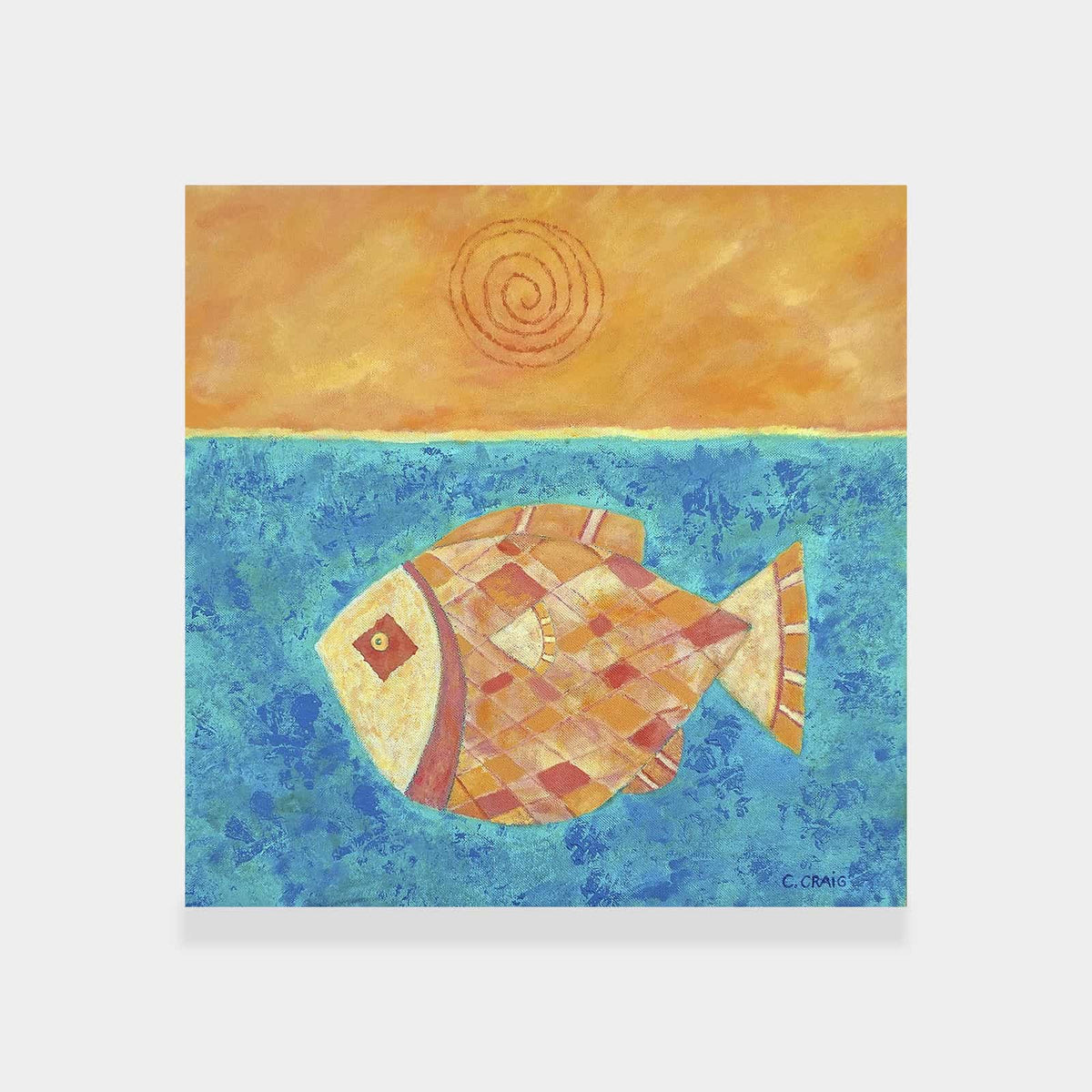 Fish With Spiral Sun – Printano LLC