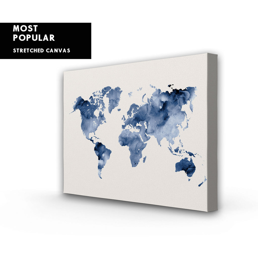 Indigo World Map – Printano LLC